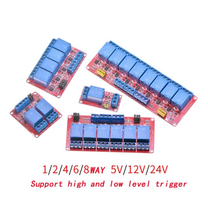 1 2 4 6 8 Channel 5V 12V 24V Relay Module Board Shield with Optocoupler Support High and Low ...