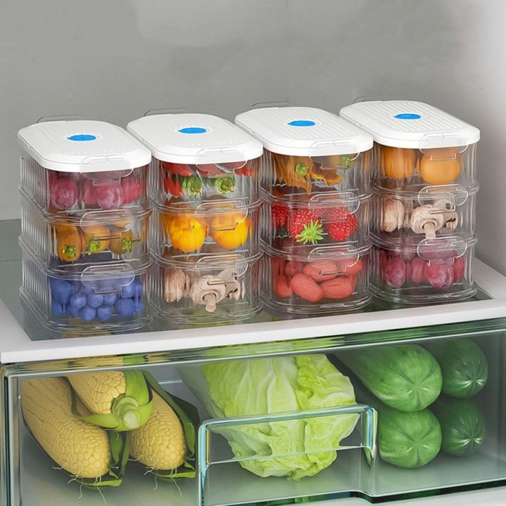 CHENJIE Plastic Spice Storage Boxes Transparent 2/3/4 Layers Food ...