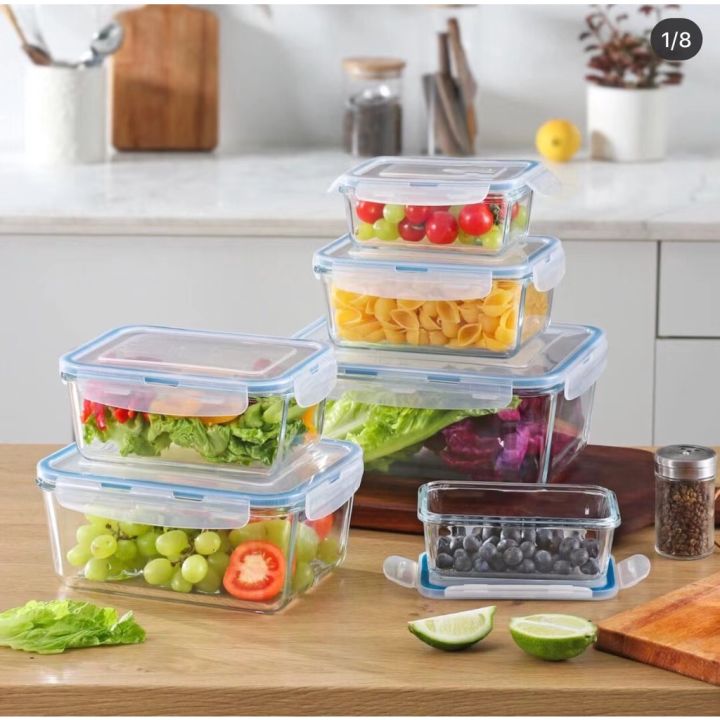 5PCS Stackable Airtight Storage Box Refrigerator conner Kitchen Conner ...