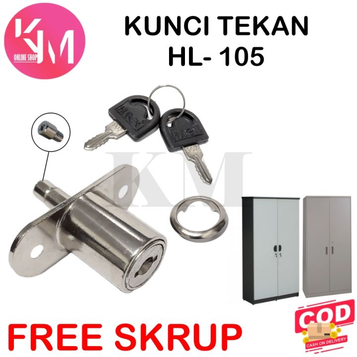 Kunci Laci HUBEN Tekan HL-105 Push Lock / Pintu Lemari Tusuk Sliding ...