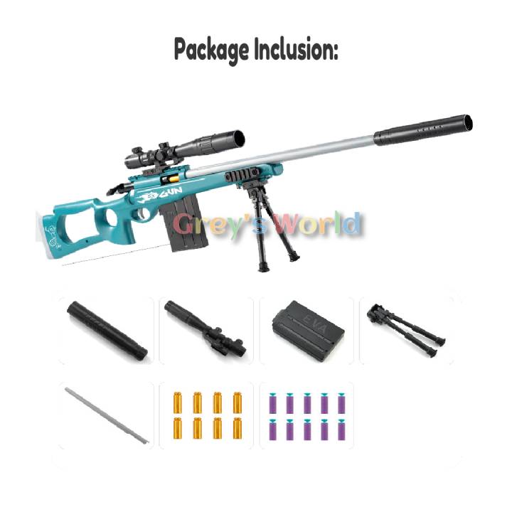 [Grey's World] LEFAN SNIPER soft bullet guntoy, NERF TOY, Manual Spring type with Shell ejection ...