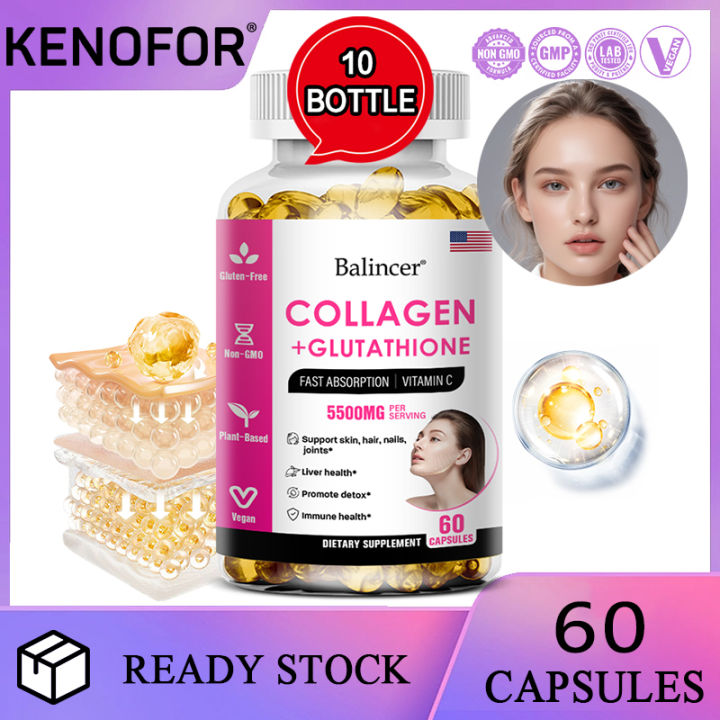 Collagen + Glutathione Capsules, Balancer, Supplement, Supports Liver ...