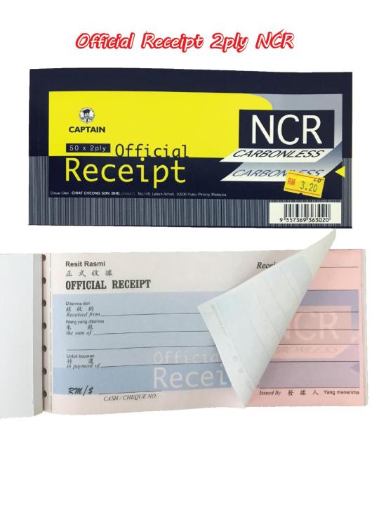 Captain Official Receipt Book 2ply NCR (50set) | Lazada