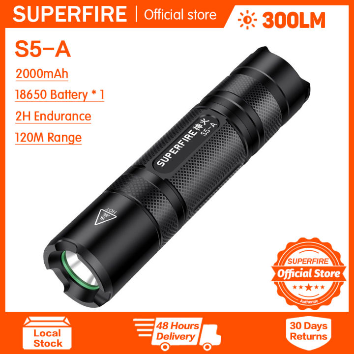 SUPERFIRE S5-A EDC flashlight rechargeable aluminium alloy water and ...
