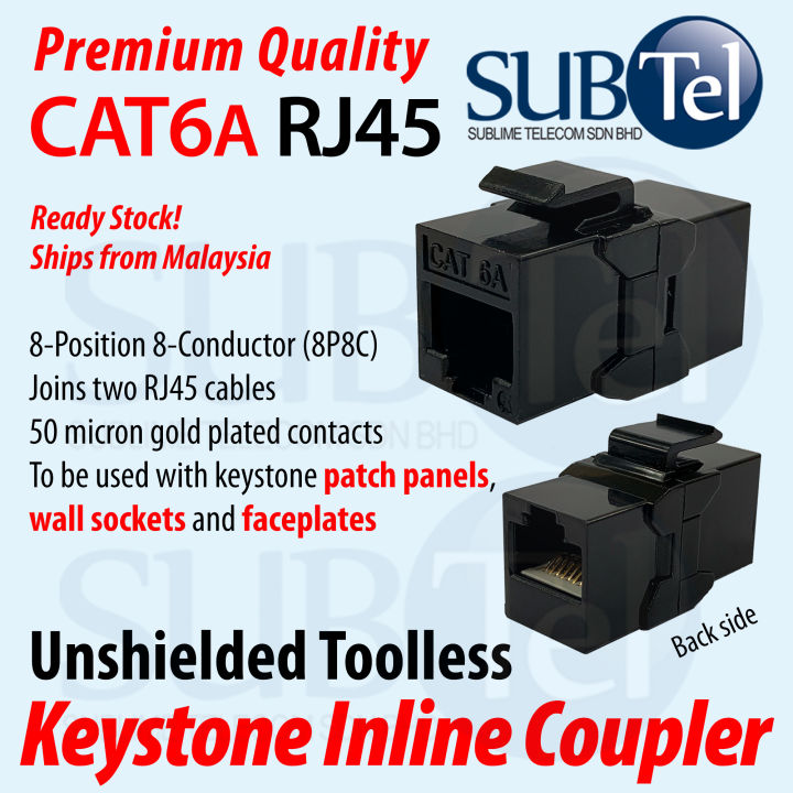 CAT6 CAT6A RJ45 Keystone Jack Inline Coupler Module Straight through ...