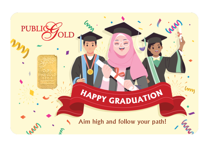 Public Gold Bullion Bar PG 0.5g (Au 999.9) - Happy Graduation | Lazada