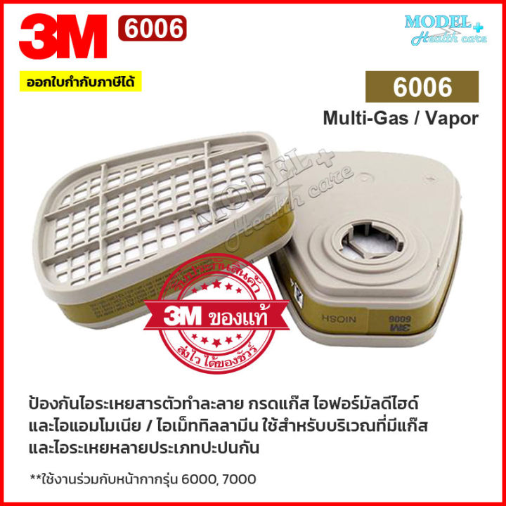 3M 6006 ตลับกรอง ของแท้ ตลับกรองป้องกันไอระเหยสารเคมี สี ทินเนอร์ ยาฆ่า ...
