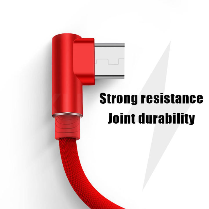 3M/2M Right Angle Charging Cable long cord 3.0A Fast Charging Data Cord ...