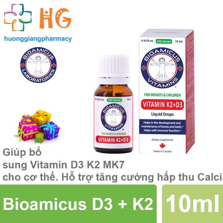 Bioamicus D3K2 giúp bổ sung Vitamin D3 K2 MK7 tăng cường hấp thu Canxi ...