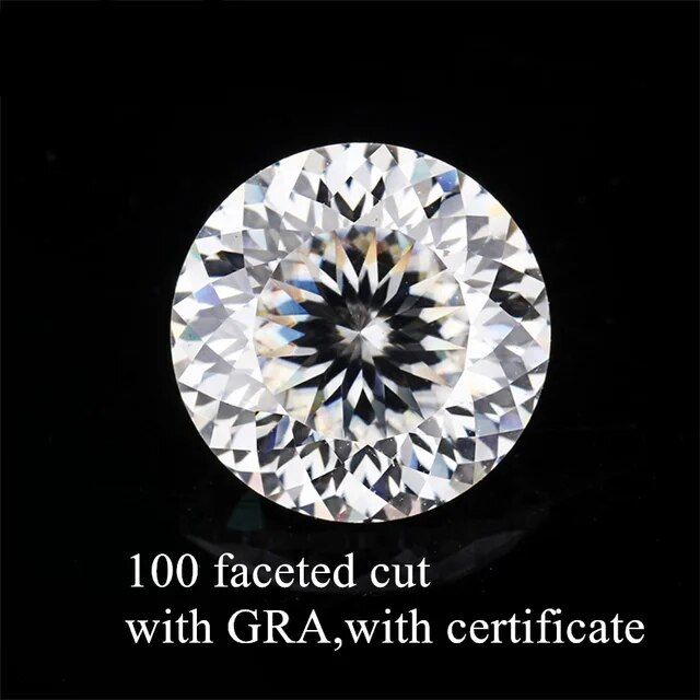 Tbestone Round 100 Faceted Cut Loose Moissanite Stones 0.1-6ct D Color ...