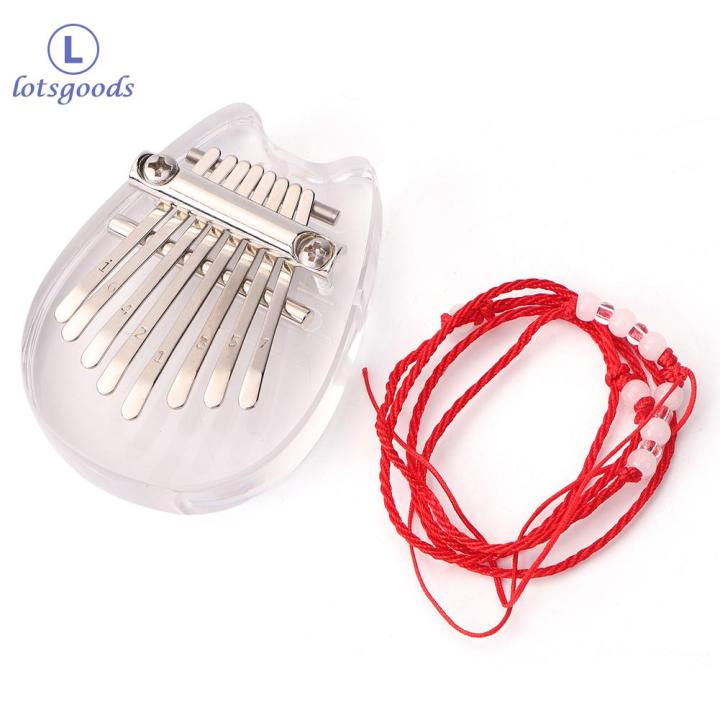 Cute Kitty Mini Kalimba 8 Key Thumb Piano Transparent Acrylic Finger ...
