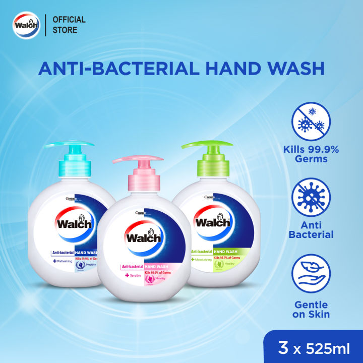 Walch Antibacterial Hand Wash 525ml Bundle ( Refreshing + Sensitive ...