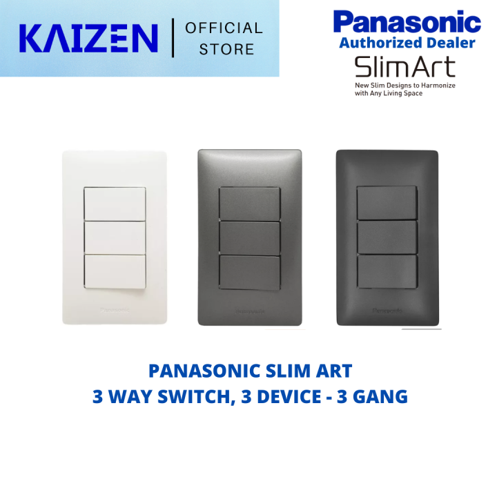 Panasonic Slim Art Series 3 Way 3 Device - 3 Gang Switch (Snow White ...