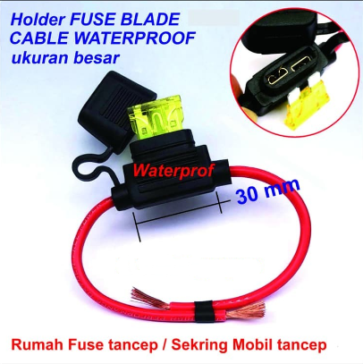 Kabel Fuse Blade Holder Housing/Sekring Tancap Mobil Besar 19mm ...