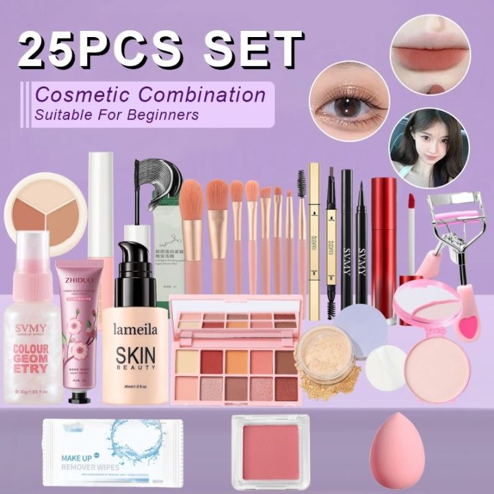 25Pcs Makeup Set Cosmetic Kit Liquid Foundation+Set Up Spray+Concealer ...