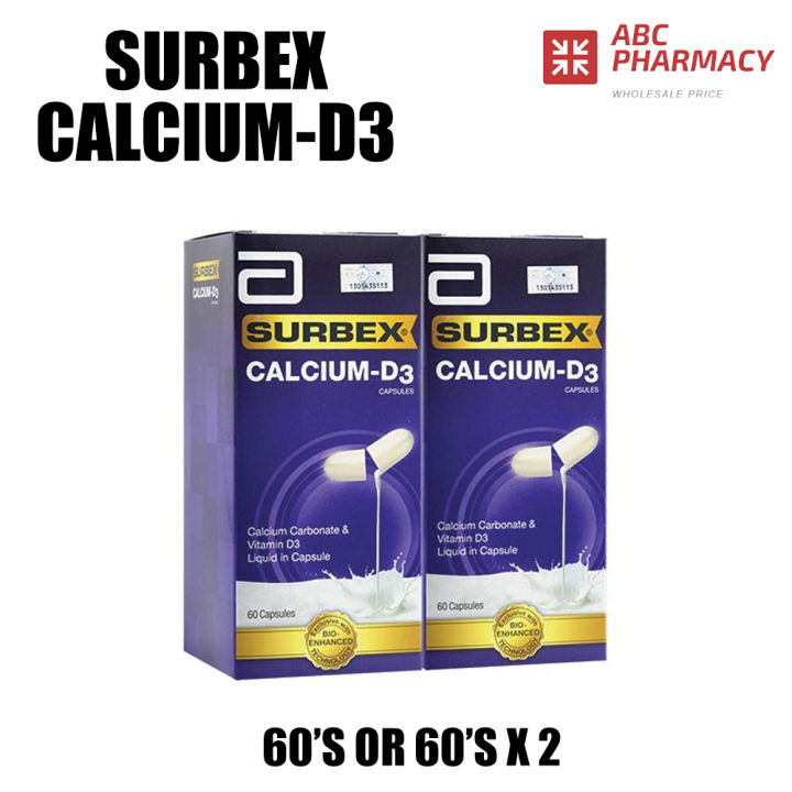 ABBOTT SURBEX Calcium D3 60s/60sX2 (EXP01/26) | Lazada