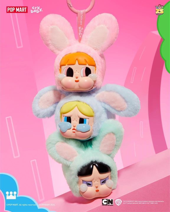 พร้อมส่ง POPMART พวงกุญแจ แม่เหล็ก CRYBABY × Powerpuff Girls Series ...