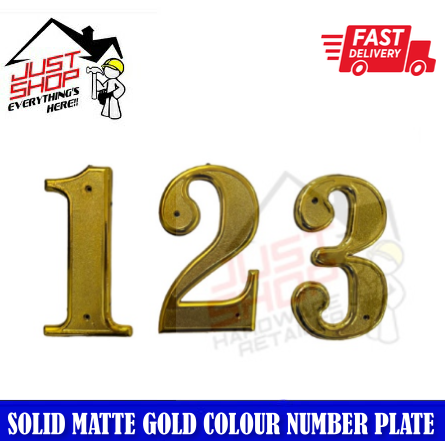Solid Matte Gold Colour Number Plate House | Lazada