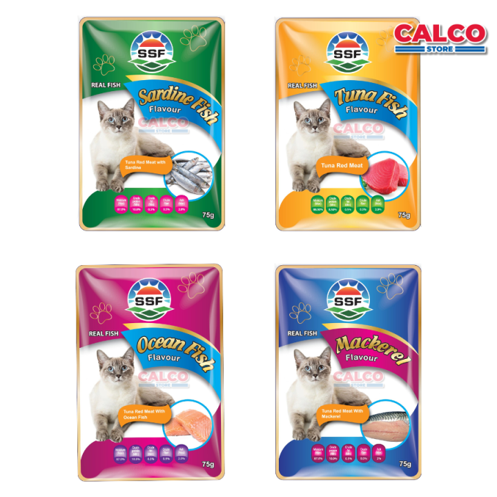 SSF Gourmet Cat Food Pouch – Real Fish Series (75g) Tuna, Sardine ...