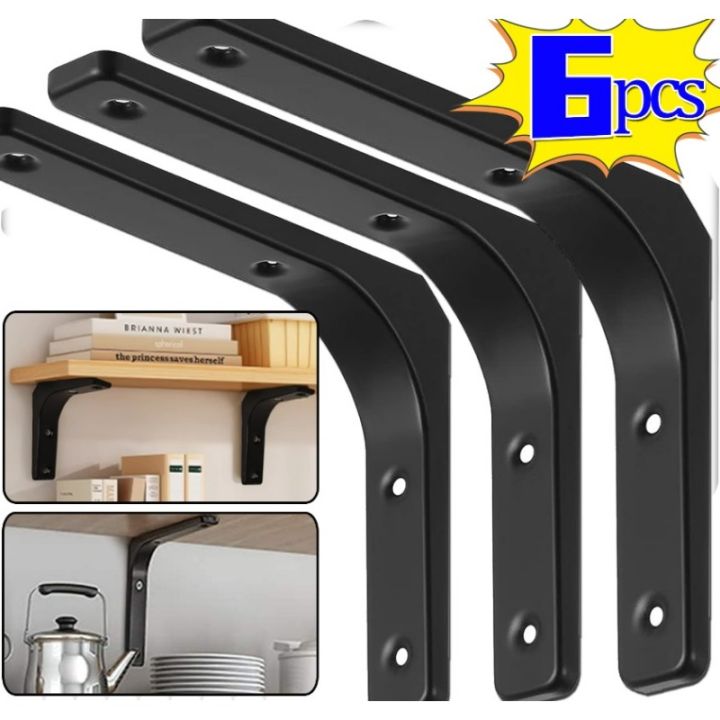 1/3Pairs Stainless Steel Shelf Brackets L Shape Metal Right Angle ...