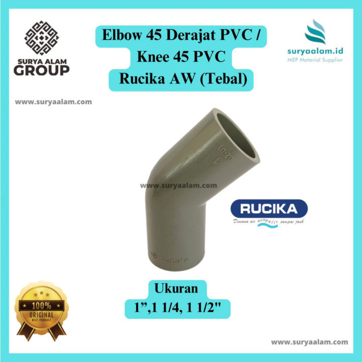 KNEE 1" 45 DERAJAT AW RUCIKA | ELBOW AW 1 INCH 45 DERAJAT RUCIKA | KNIE | ELBOW | KENI | L ...