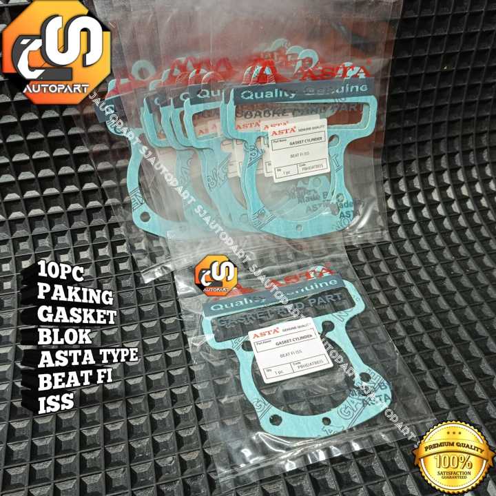 isi 10 Paking Gasket Blok Boring Bawah BEAT POP ESP STATER HALUS ASTA ...