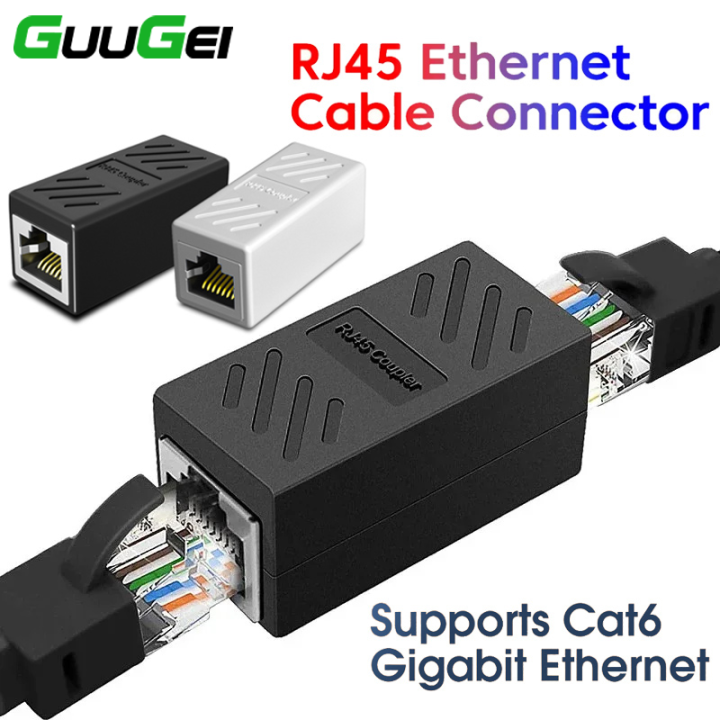 GUUGEI RJ45 Female to Female Connector Cat 6 Gigabit Ethernet Adapter ...