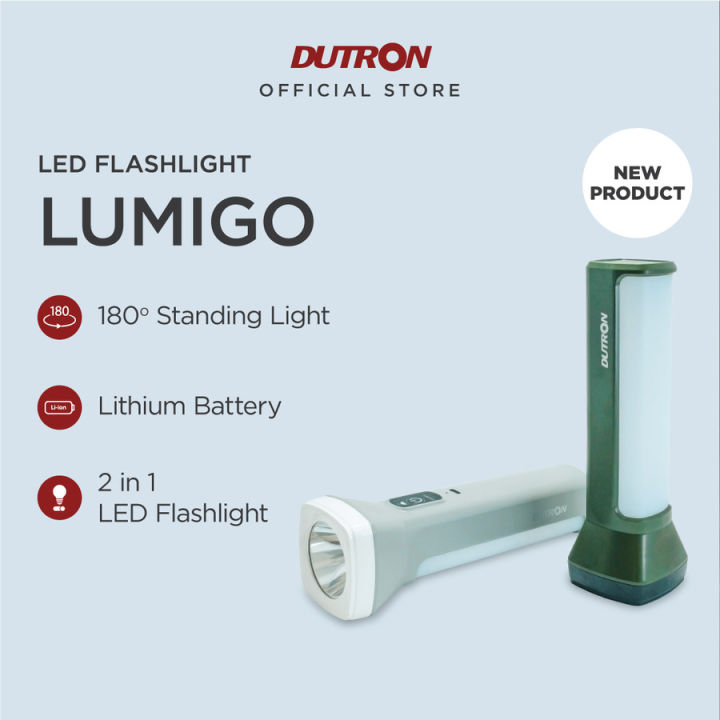 Dutron Senter LED Lumigo Dual Mode 5Watt + 2Watt Cahaya Putih | Lazada ...