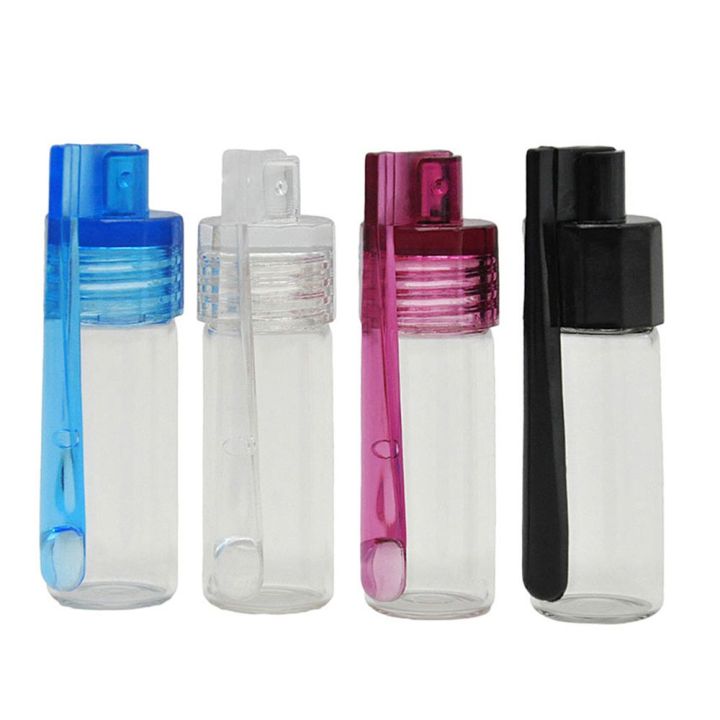 MICROBESTORE67RE2 Mini Glass Vial With Spoon Flip Refillable Bottle ...