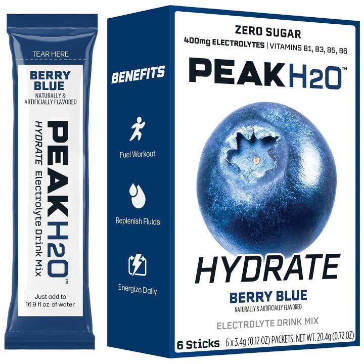 Peak H20 Zero Sugar Hydrate Electrolyte Drink Mix (6 packets) | Lazada PH