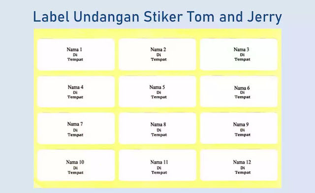 Cetak Print Sticker Label Nama Undangan Label1pak Isi 10 Lembar