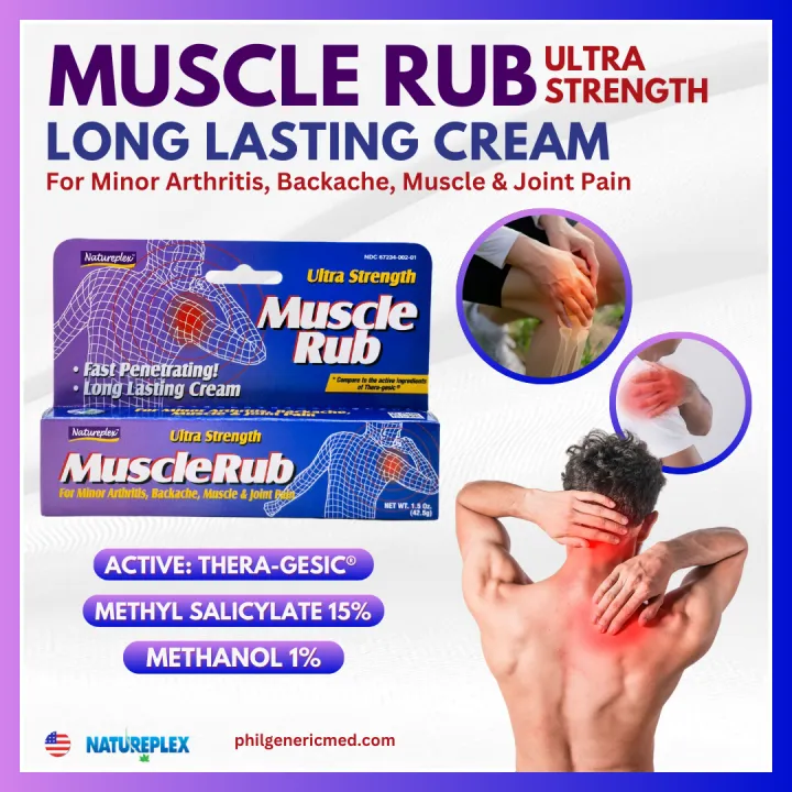 Ultra Strength Muscle Rub Long Lasting Cream Natureplex Muscle Pain ...