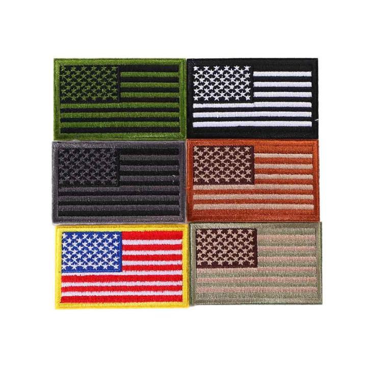 PYA94 USA Thread Flag Sew On Apparel Sewing Patriotic Embroidered Iron ...