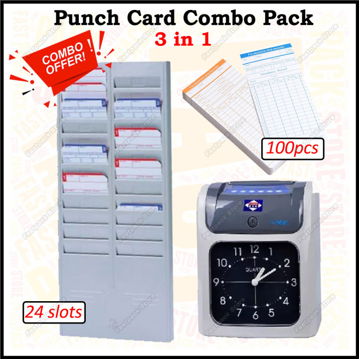3 Months Warranty 🔥 [FREE Card] 100 pcs Punch Kad Aibao Mesin kad Punch ...