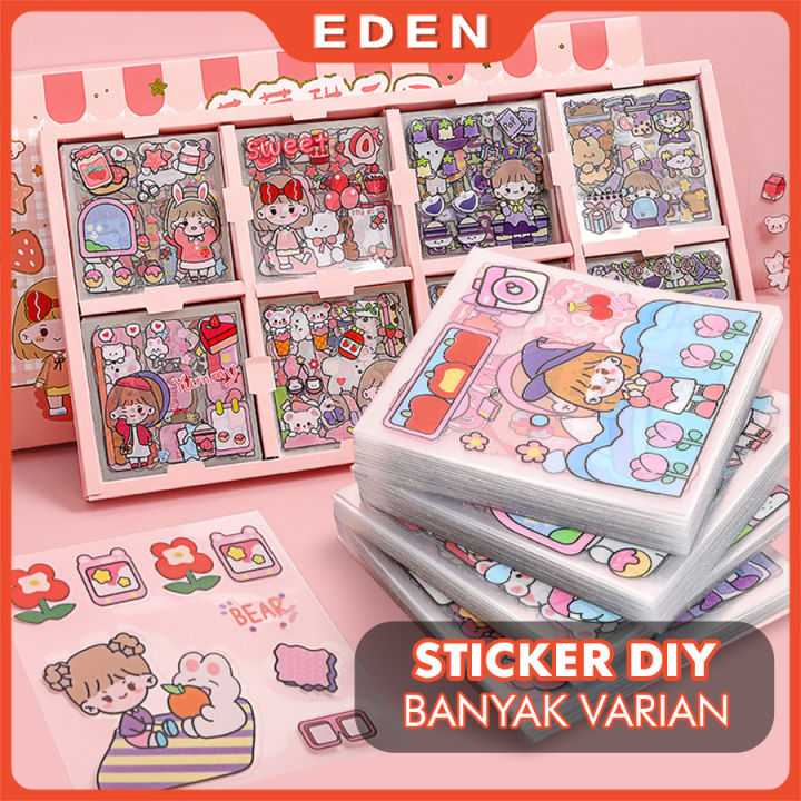 Sticker DIY Aesthetic 200 lembar Waterproof Lembar Sticker Tape Roll ...