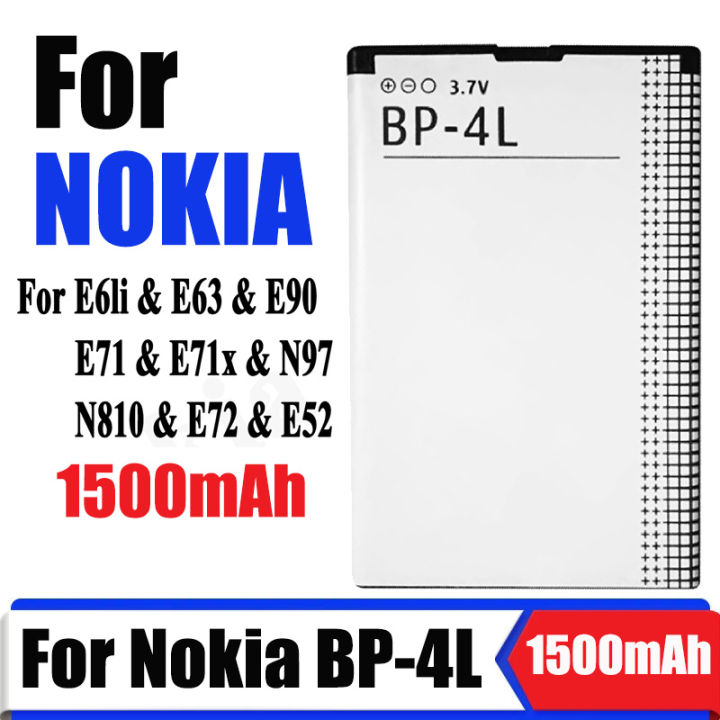 แบตเตอรี่ Nokia BP-4L Nokia E63/E61i/E71/E71x/E52/E72/N97/N810/3310/6300 งาน แบต 1500mAh แบตมี ...