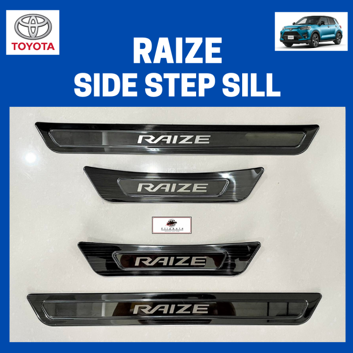 TOYOTA RAIZE 2022-2024 Door Side Step Sill - Black Titanium & Silver ...