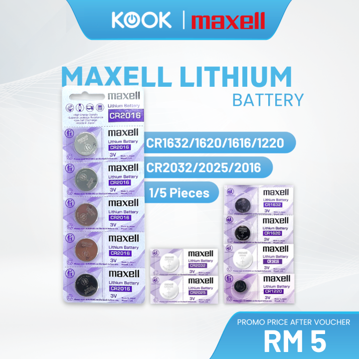 MAXELL battery Maxell Original Battery 1pcs or 5pcs CR1220 / CR 1616 / CR 1620 / CR 1632 / CR ...