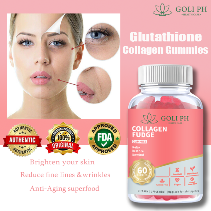 Goli ph Glutathione Gummies Whitening Skin Anti Aging Collagen Gummy ...