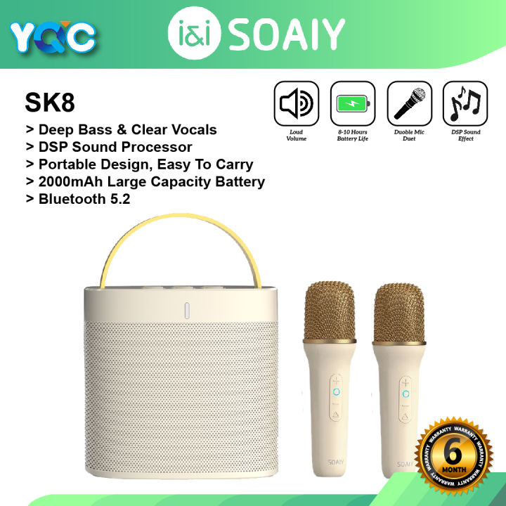 SOAIY SK8 Family Mini Karaoke Bluetooth Speaker Portable Stereo KTV Sound Package Outdoor ...