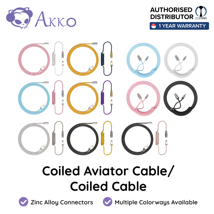 AKKO Coiled Cable / Custom Coiled Aviator Cable for Mechanical Keyboard ...