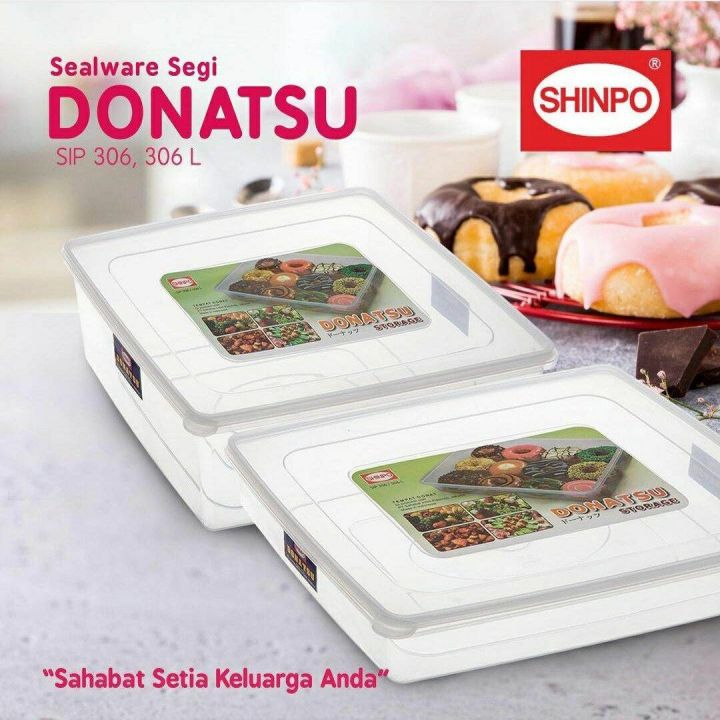 Box Donat Shinpo Ukuran Besar/Kotak Penyimpan makan Bahan Plastik ...