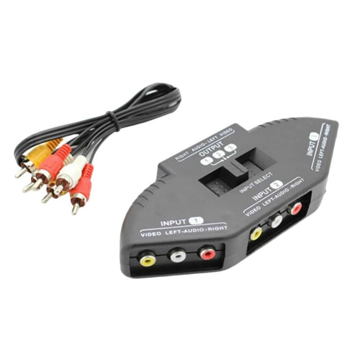 3 Port AV switcher RCA Selector Switch 3 in 1 AV Switch For Video Audio ...