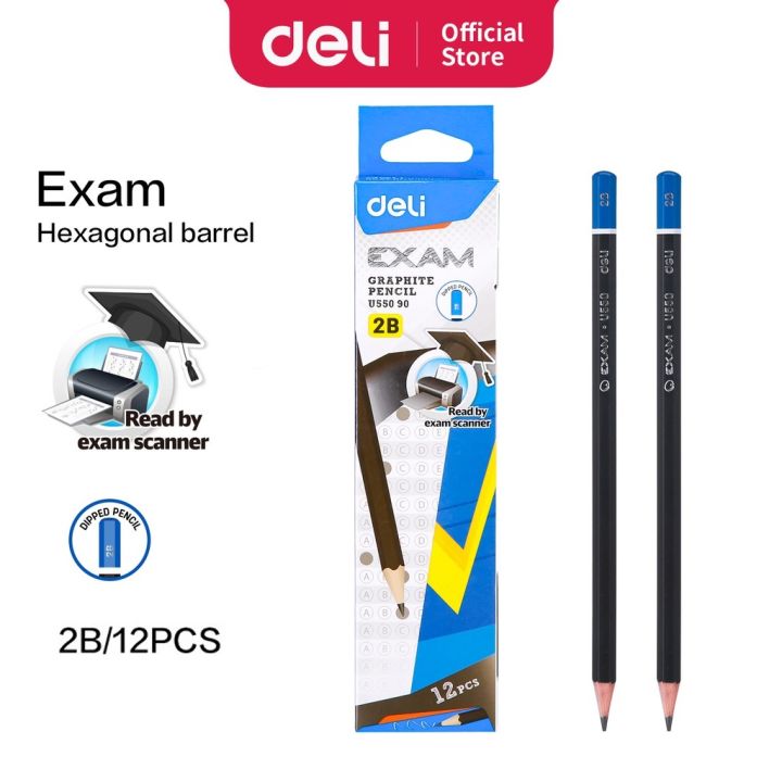 Deli 2B Exam Grade Use Graphite Pencil [12 Pcs/Box] EU55090 | Lazada