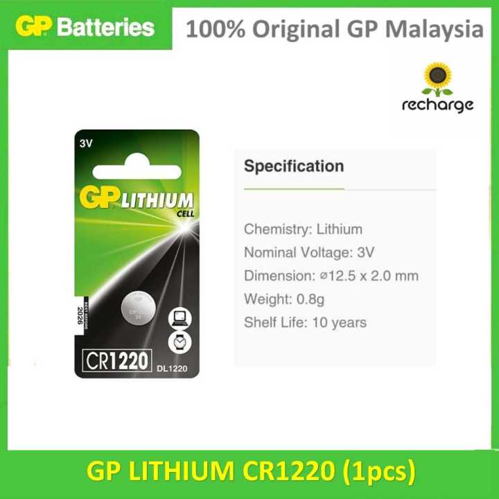 GP LITHIUM CELL COIN CR 1220 BATTERY | Lazada