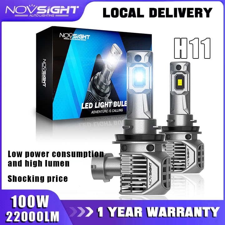 Novsight 1 Pair (2pcs) A500 N62 H11 100W/pair 22000LM high low beam high beam LED headlight ...