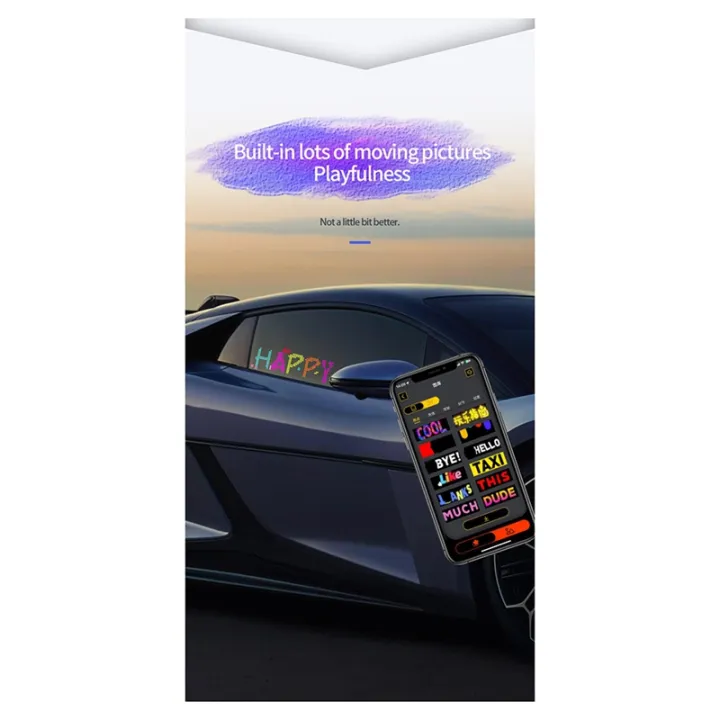 Led Matrix Display Car Panel Flexible Pixel Programmable Scrolling Advertising DIY Animation ...