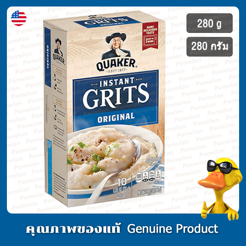 เควกเกอร์ อินสแตนท์ กริตส์ ออริจินัล 280กรัม (10 ถุง) - Quaker Instant Grits Original 280g (10 ...