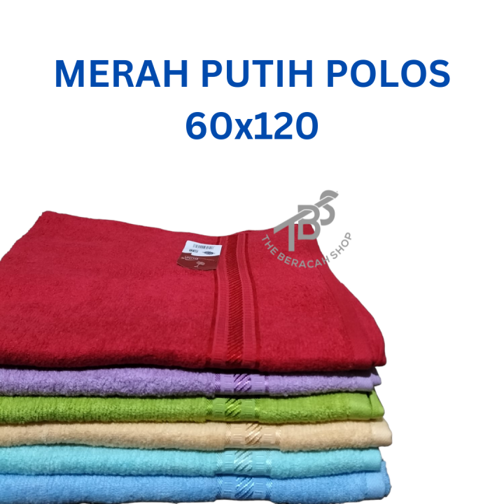 Handuk Mandi Merah Putih Polos Ukuran 60x120 cm | Lazada Indonesia