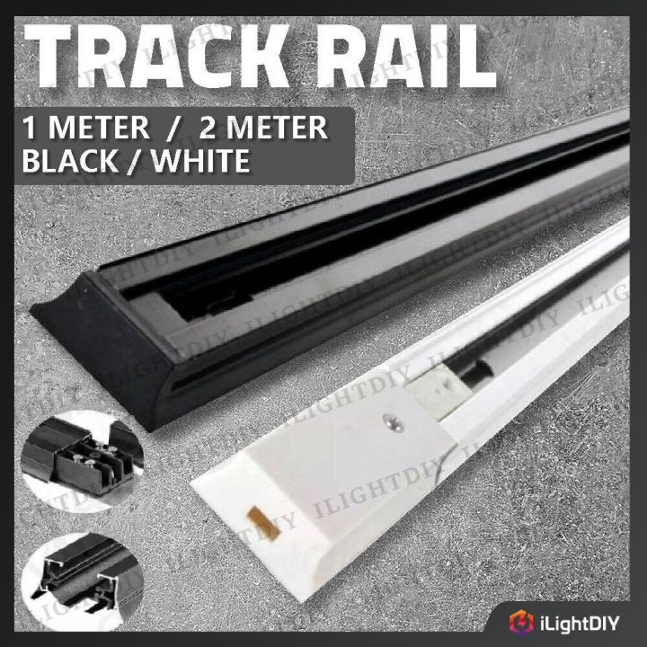 1 METER/2 METER BLACK/WHITE TRACK RAIL/TRACK BAR/TRACK JOINT FOR LED ...